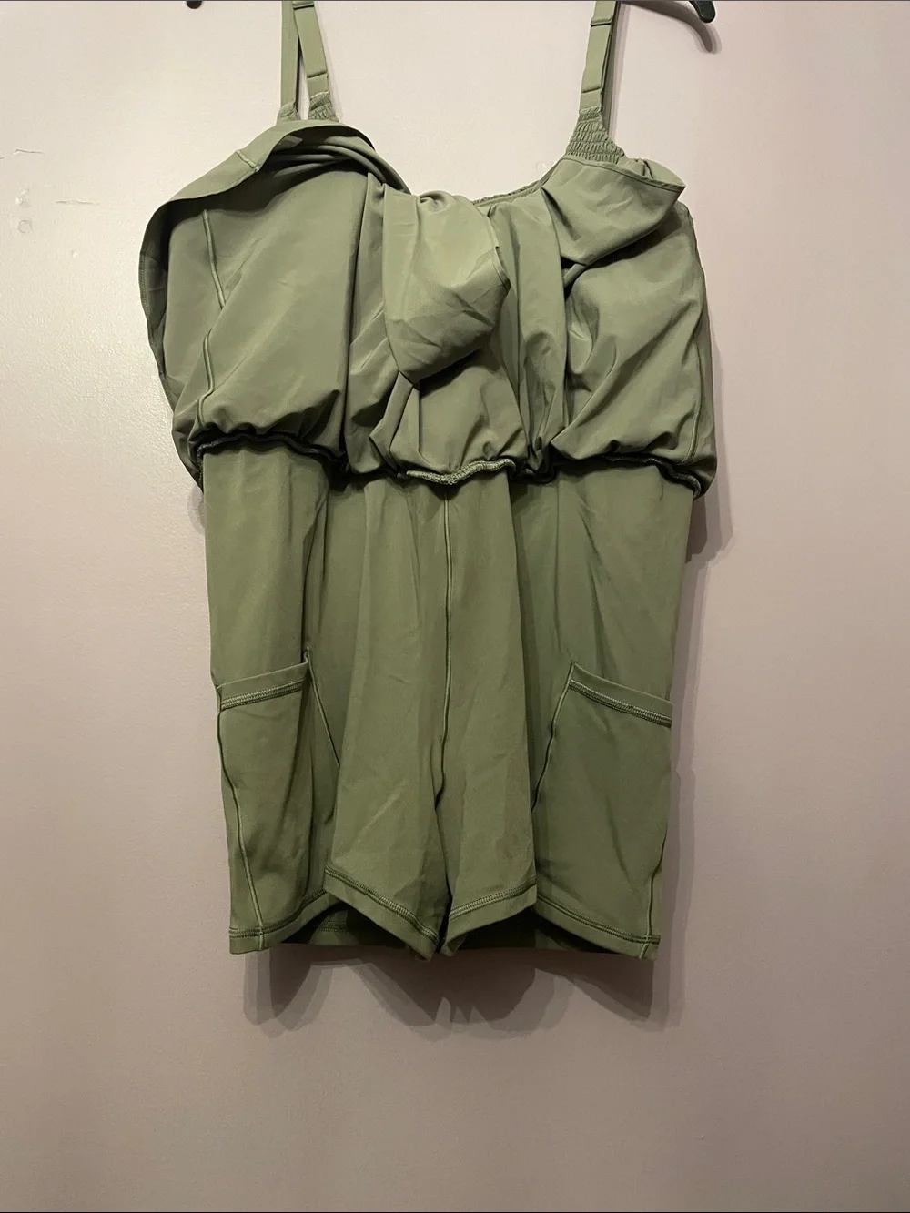 aerie | Dresses | Offline Aerie Olive Green Smocked Sundress With Built ...